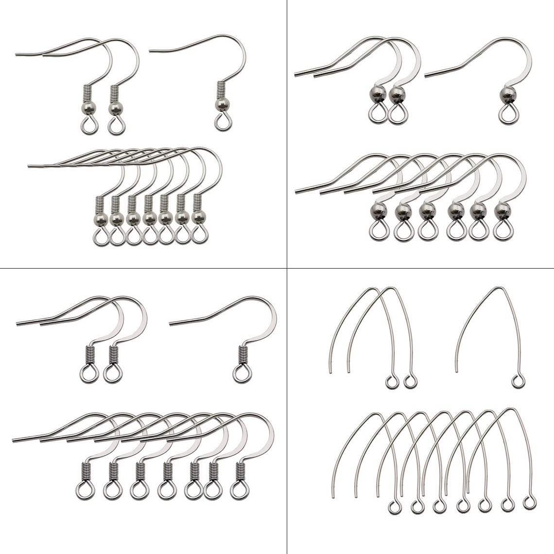 100pcs Stainless Steel Dangle Earring French Wire Hooks | Etsy