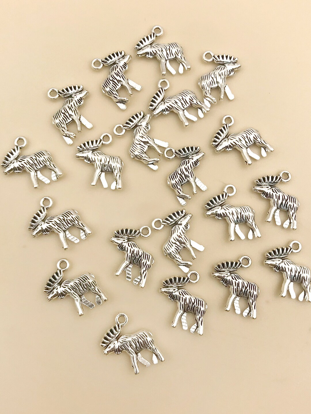10/15/20pcs Antique Silver Elk Charm Pendant for DIY Necklace Bracelet ...