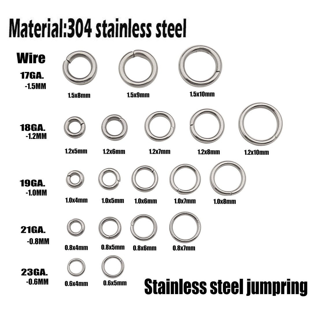 Size 4 5 6 7 8 10 Mm Stainless Steel Jumprings Silver Tone Closed Jump ...