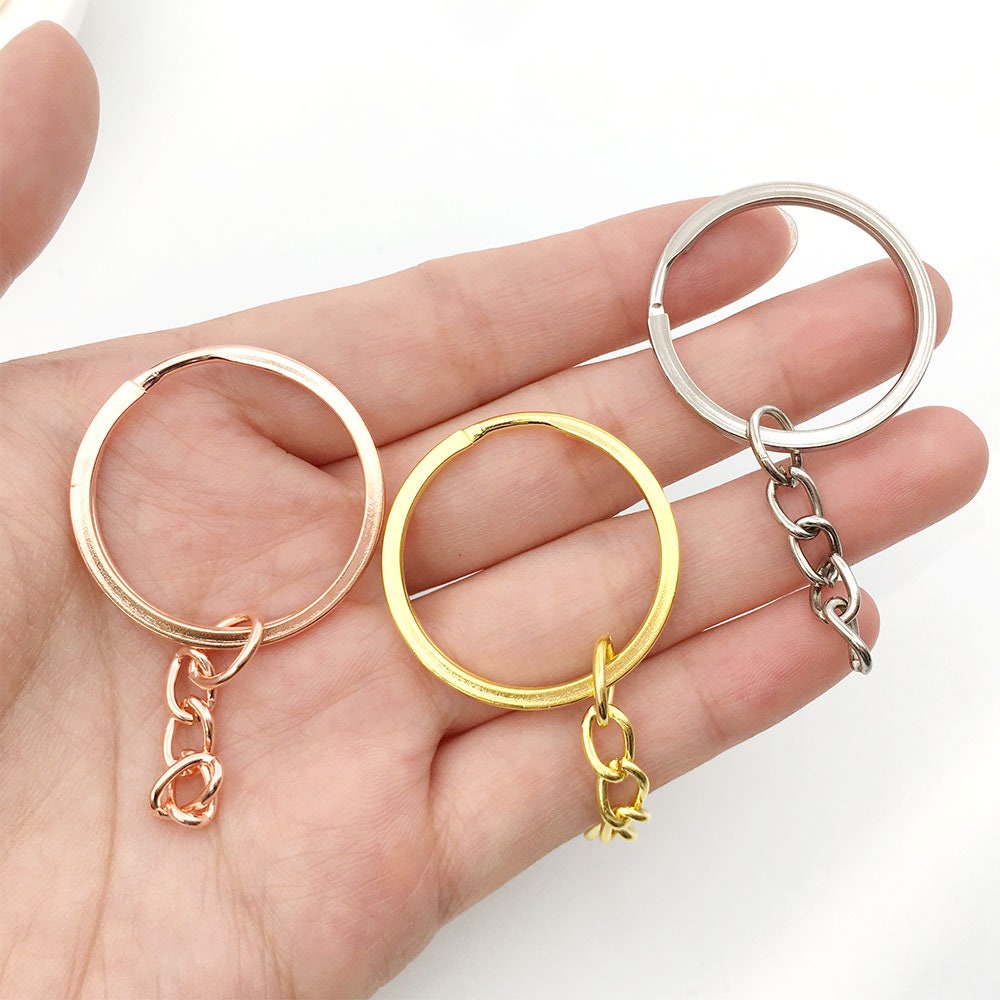 6 Colors/15PCS/30mm Stainless Steel Key Ring Keychain Findings | Etsy