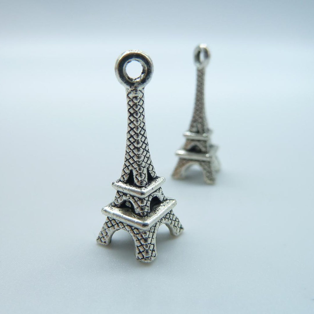 3color 20/40/60PCS Eiffel Tower Charm Travel Charm Necklace Pendant, 3D ...