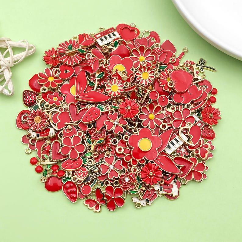 20/50/100pcs Random Mix Bulk Wholesale Lot Assorted Style Gold Enamel ...