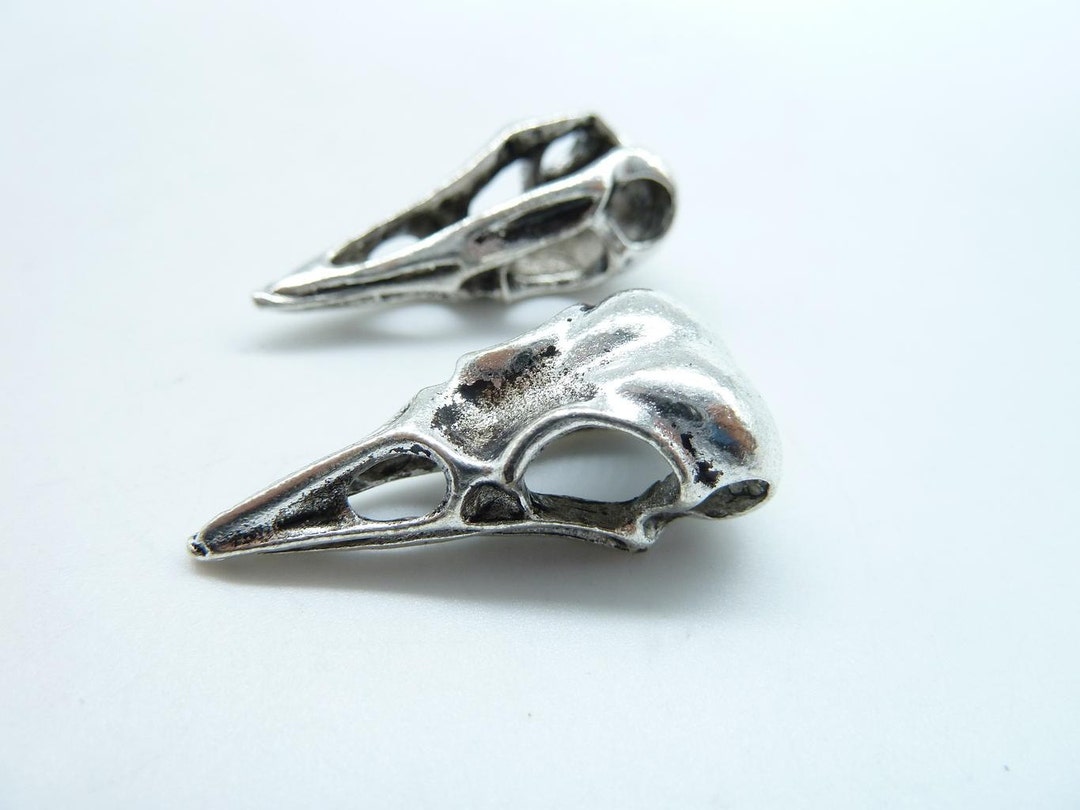 5pcs 10x15x32mm Antiqued Silver Bird Skull Head Pendant C7524 - Etsy