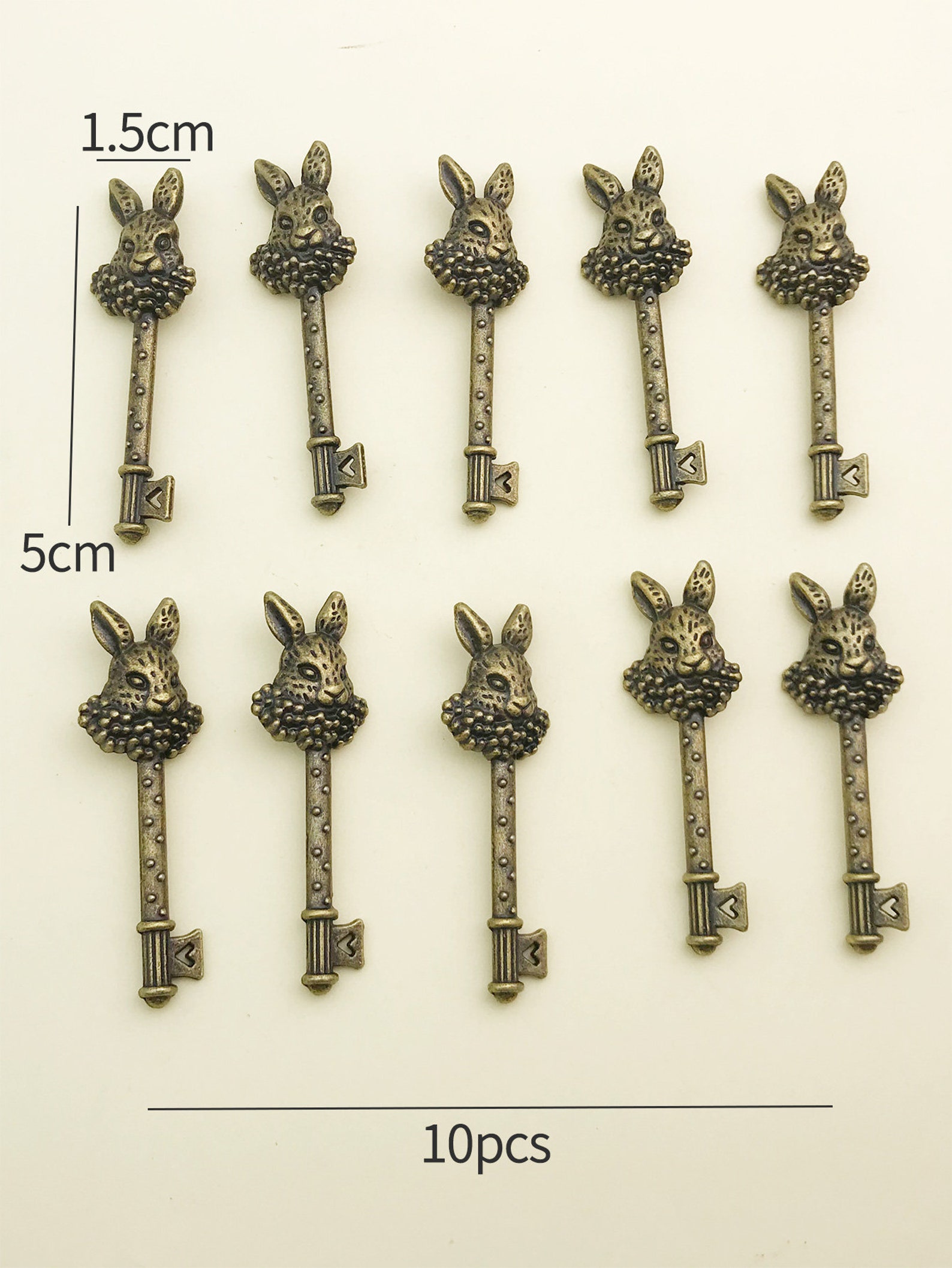 10pcs 16x51mm Antique Bronze Alice Rabbit Bunny Key Charm Pendant C8333 ...