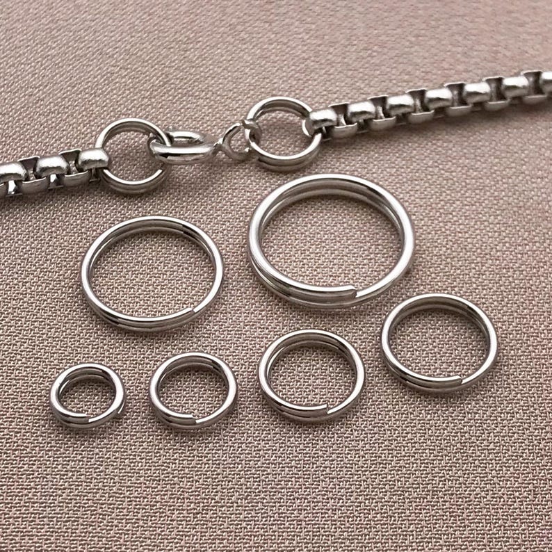 100/150/200pcs Stainless Steel Split Rings Double Loop Jump Rings Small ...