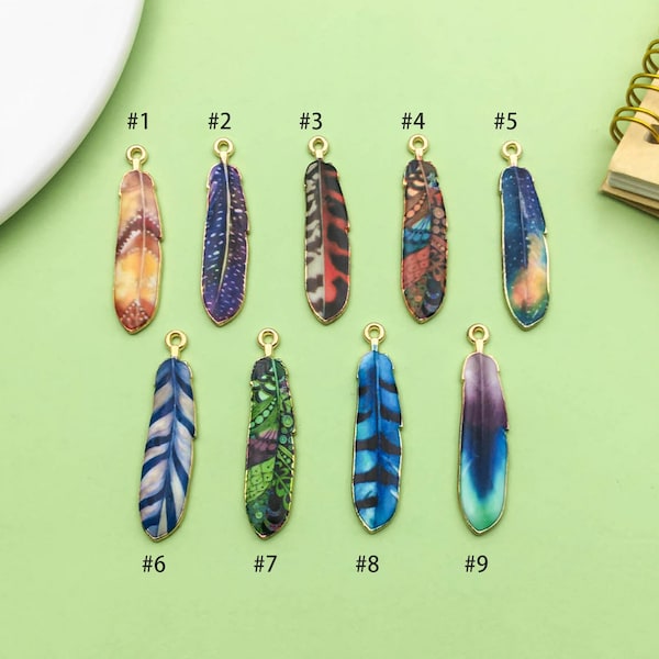 Feather Charm - Etsy