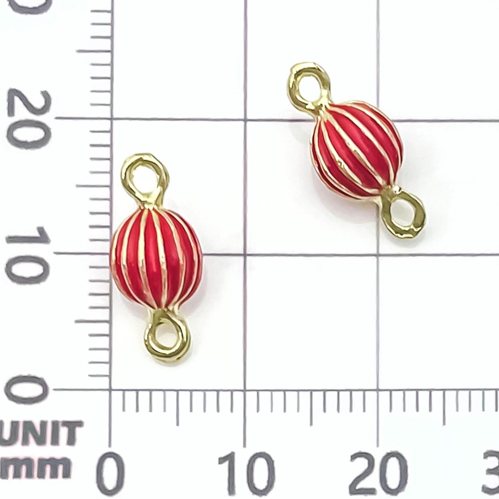 10/16pcs Enamel Chinese Style New Year Lucky Blessing Charm Red Lantern ...