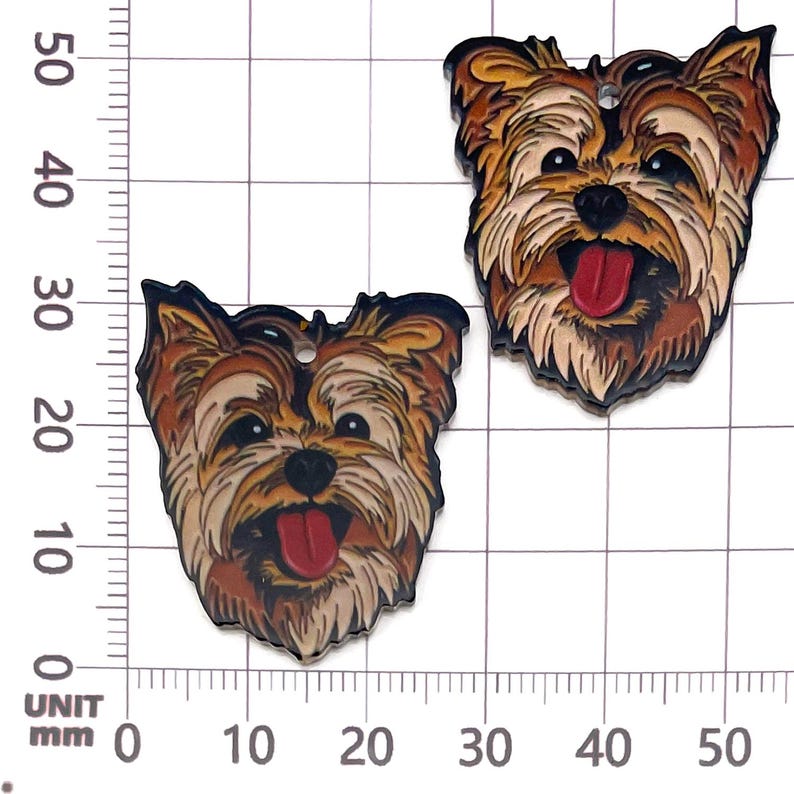 8/10pcs Double-sided Acrylic Dog Animal Charm Printed Resin Pendant for ...