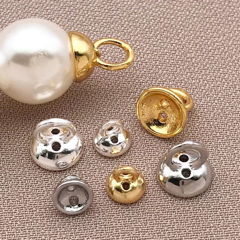10/20/30pcs 18k Gold Plated Brass Bead End Cap With Hole Bead Cap With ...