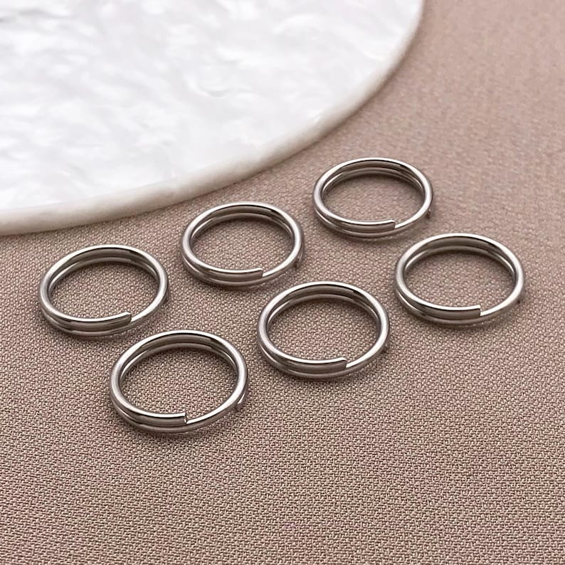 100/150/200pcs Stainless Steel Split Rings Double Loop Jump Rings Small ...