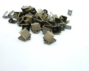 50 Pcs Gold Ribbon Ends Clamps Fasteners Clasps 30mm A6186 - Etsy