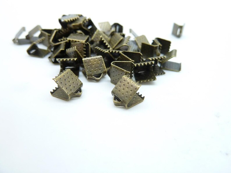 50pcs 6mm Antique Bronze Ribbon Ends Fastener Clasps - Etsy