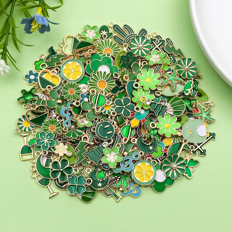 20/50/100pcs Random Mix Bulk Wholesale Lot Assorted Style Gold Enamel ...