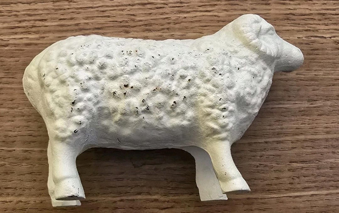 Vintage Cast Iron Metal Sheep Ram Rustic Farm Door Stop Paperweight ...