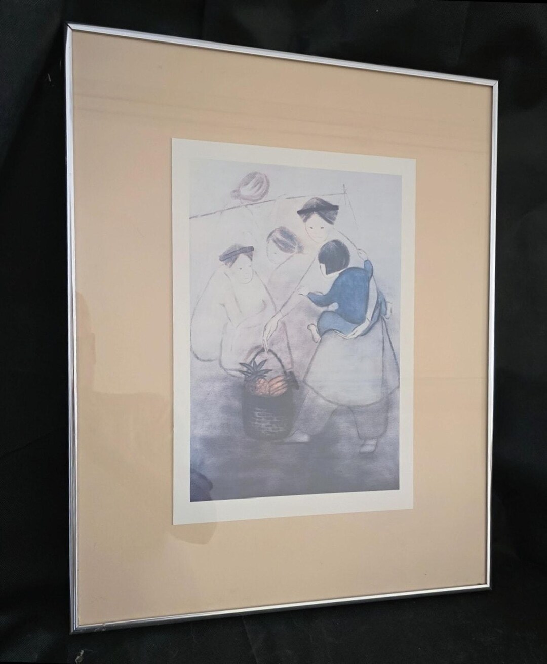 Ha Van Vuong Vietnamese Modern Figurative Art Print Mid Century Framed ...