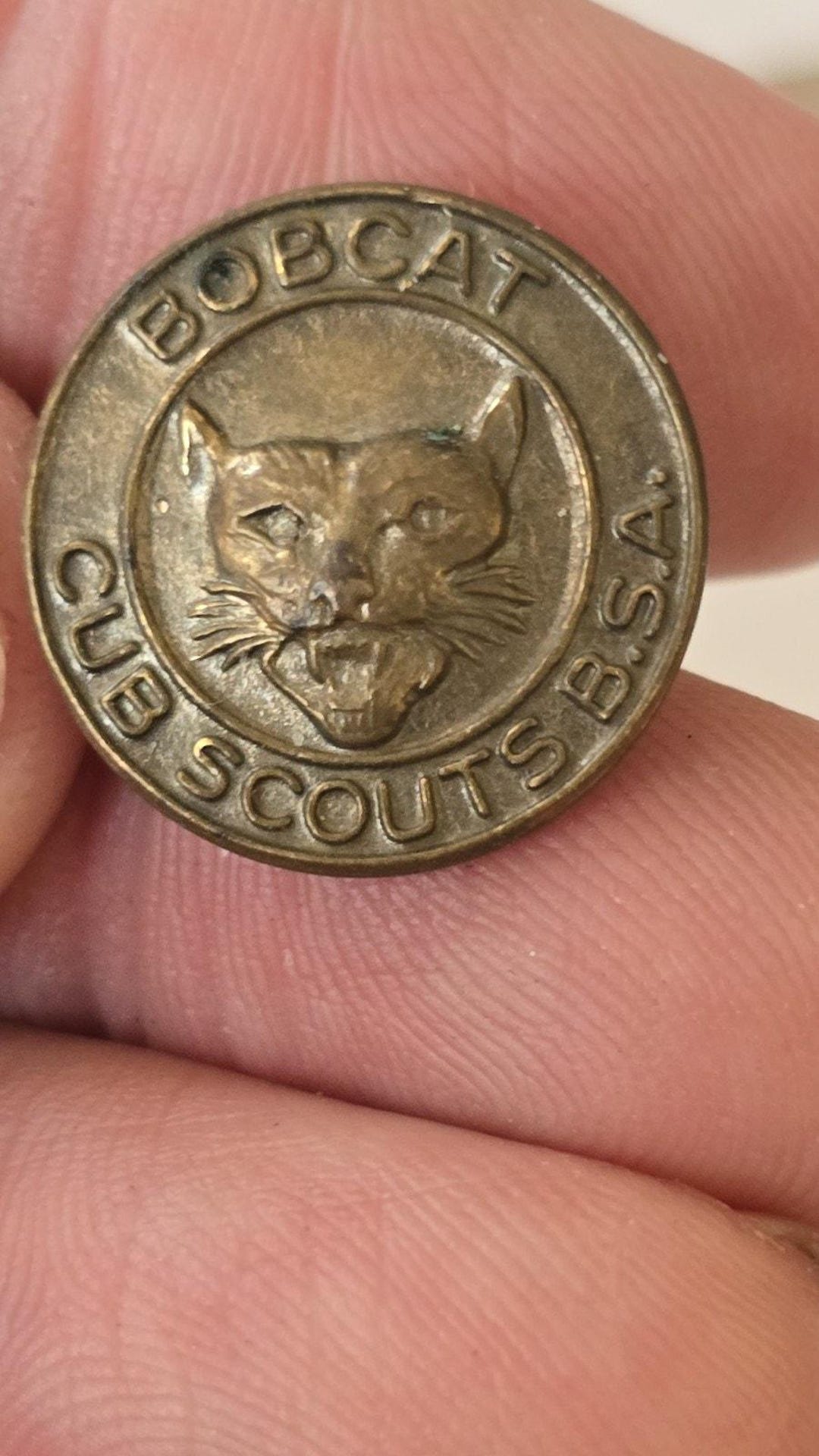 Vintage 1960s Boy Cub Scouts BSA Bobcat Brass Badge Uniform Lapel Pin ...