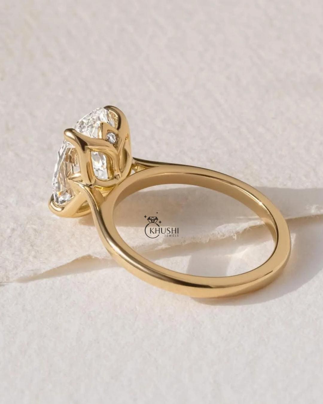 Big 3.50 CT Oval Cut Tulip Setting Moissanite Engagement Ring, Vintage ...