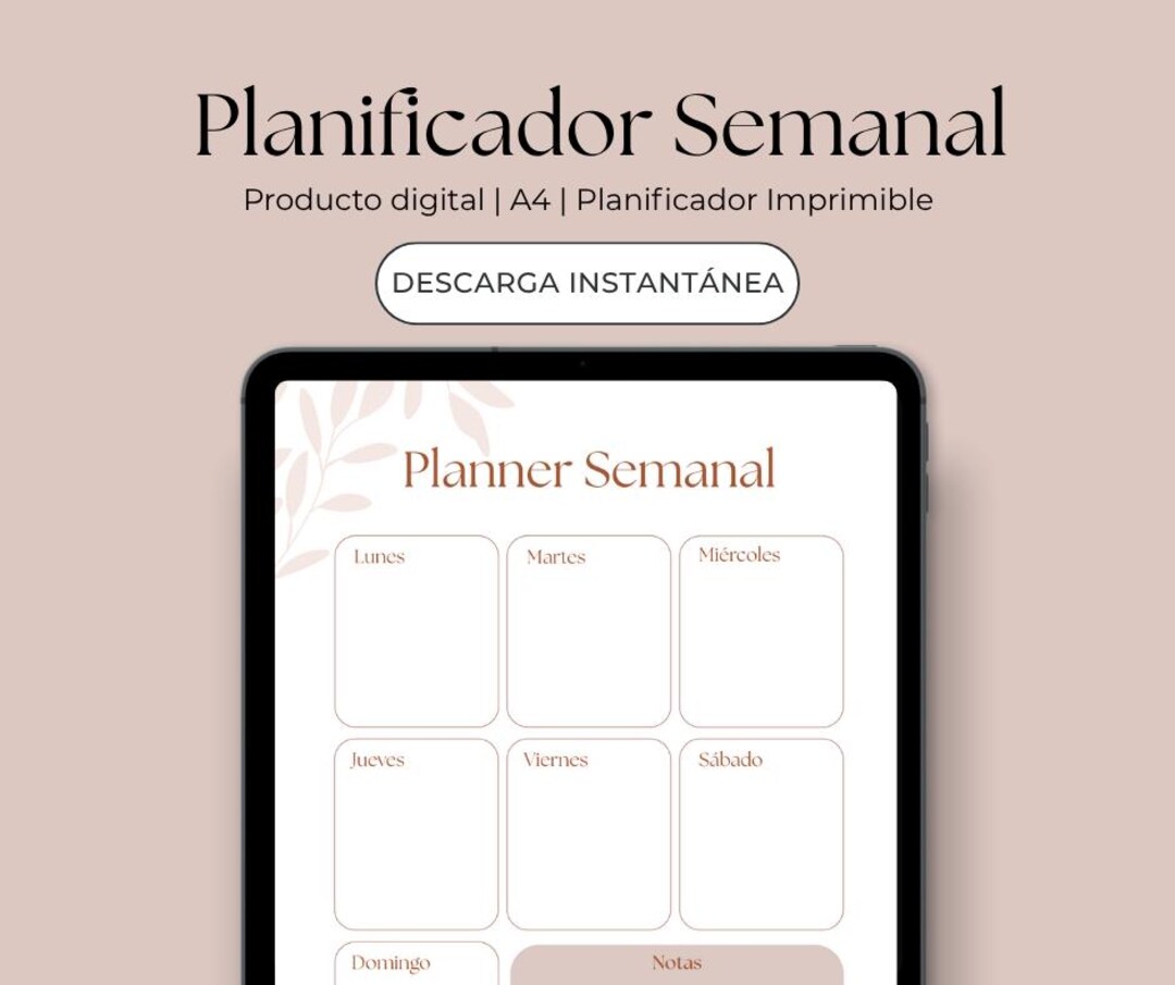 A4 Printable Weekly Planner | Downloadable PDF Planner | Minimalist ...