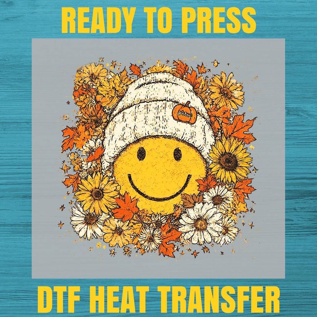 Smiley Face Thanksgiving DTF Transfer: Cozy Autumn Shirt Design - Etsy