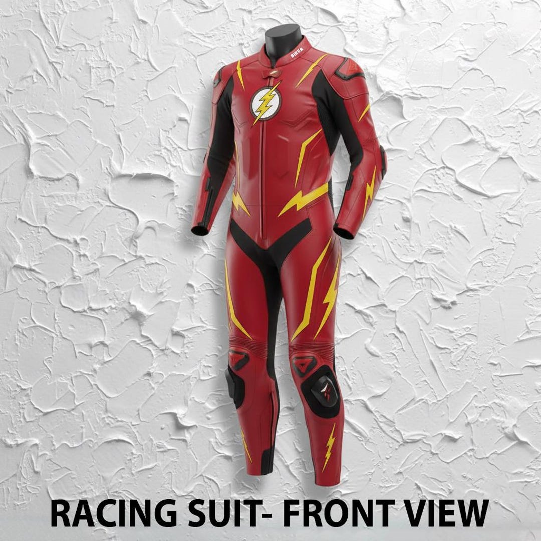 Flash Motorcycle Racing Suit for Men – Flashpoint Style Biker Racing ...