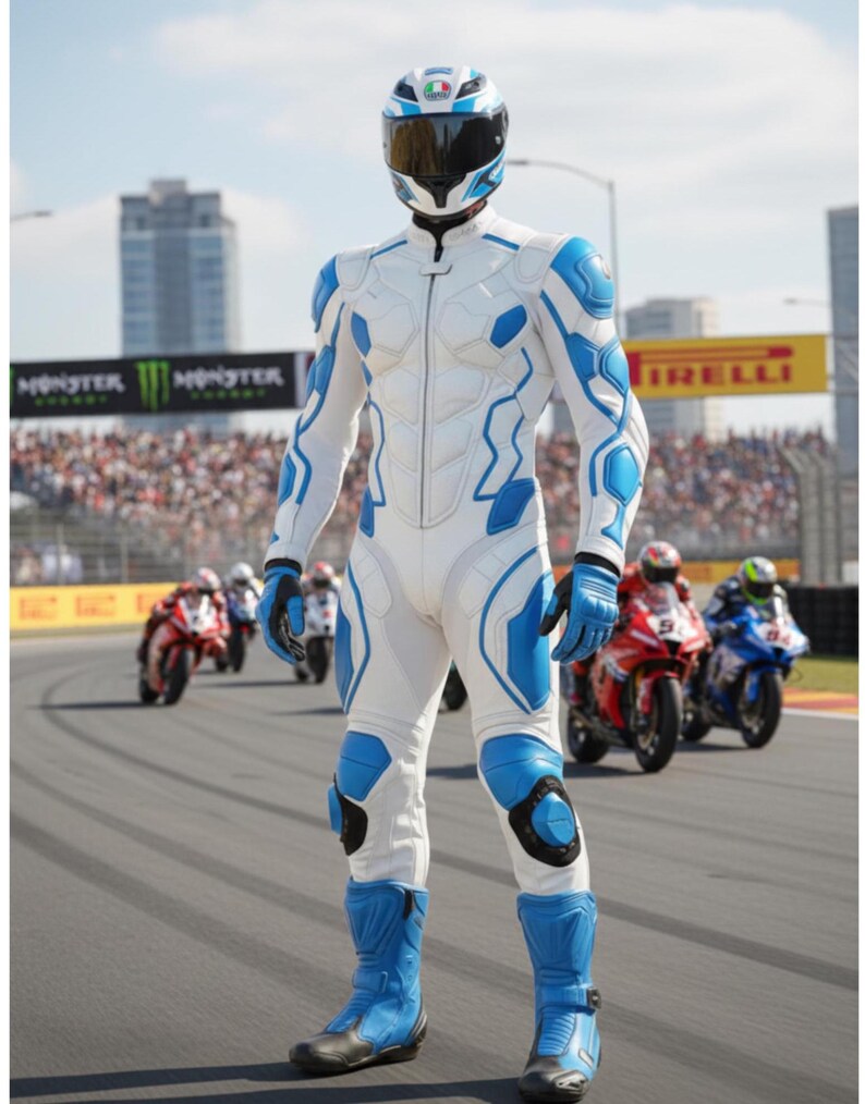 Armored Leather Motorcycle Racing Suit – Custom Made Cowhide Track ...