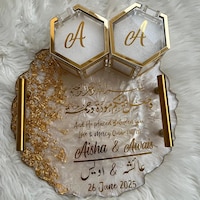 Personalized Resin Wedding Ring Tray With Ring Holders - Etsy