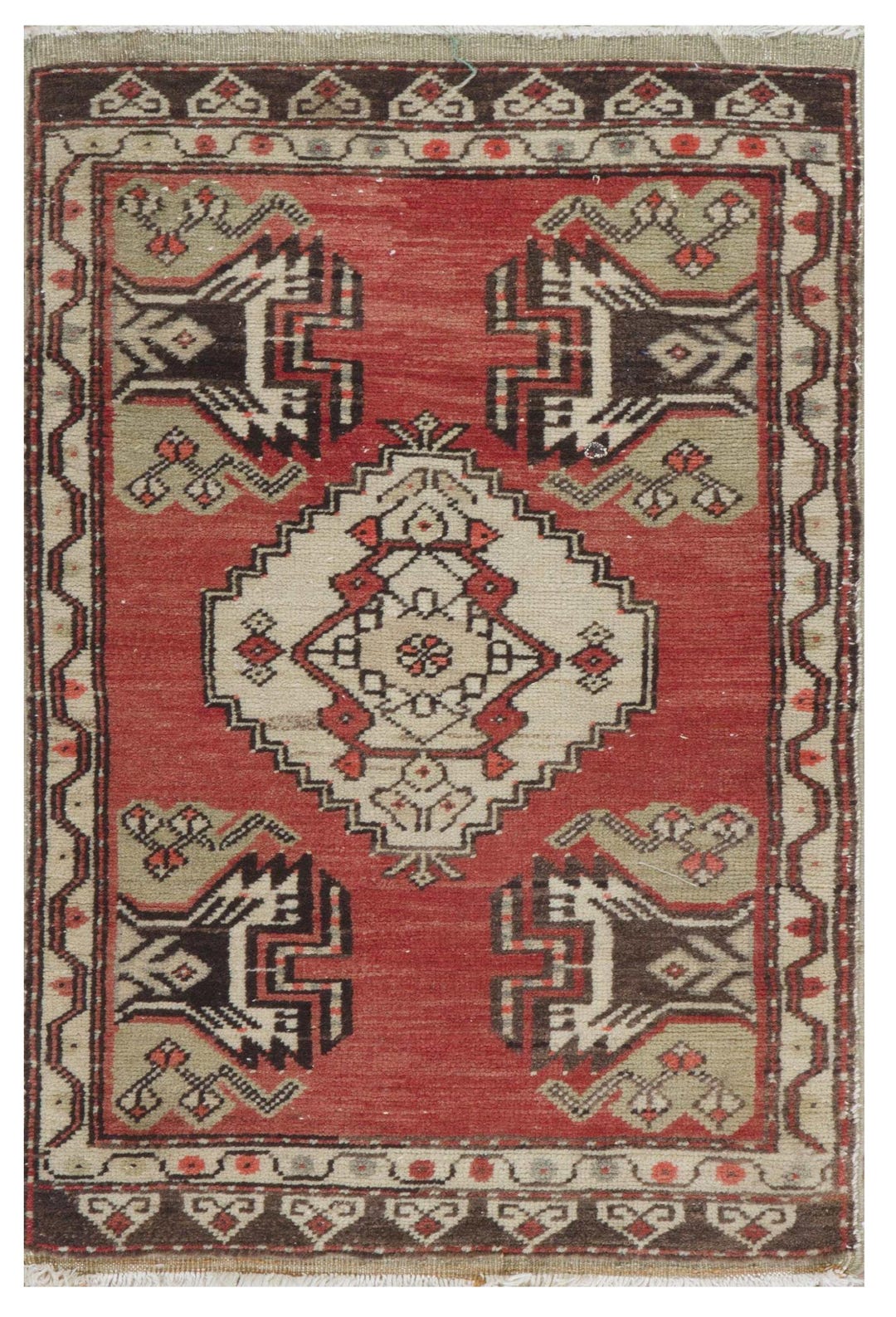 20"x38" Handmade Accent Rug | Vintage Door Mat | Turkish Seat Cover ...