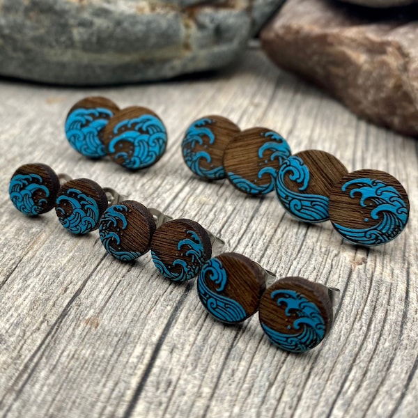 Blue Stud Earrings - Etsy