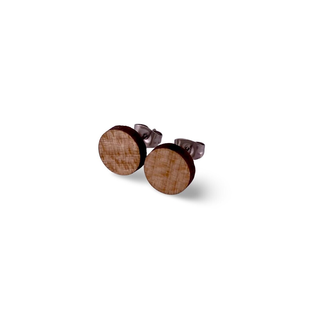 Quarter Sawn Maple Wood Post Earrings, Maple Wood Stud Earrings, Wooden Studs, Mens Stud ...