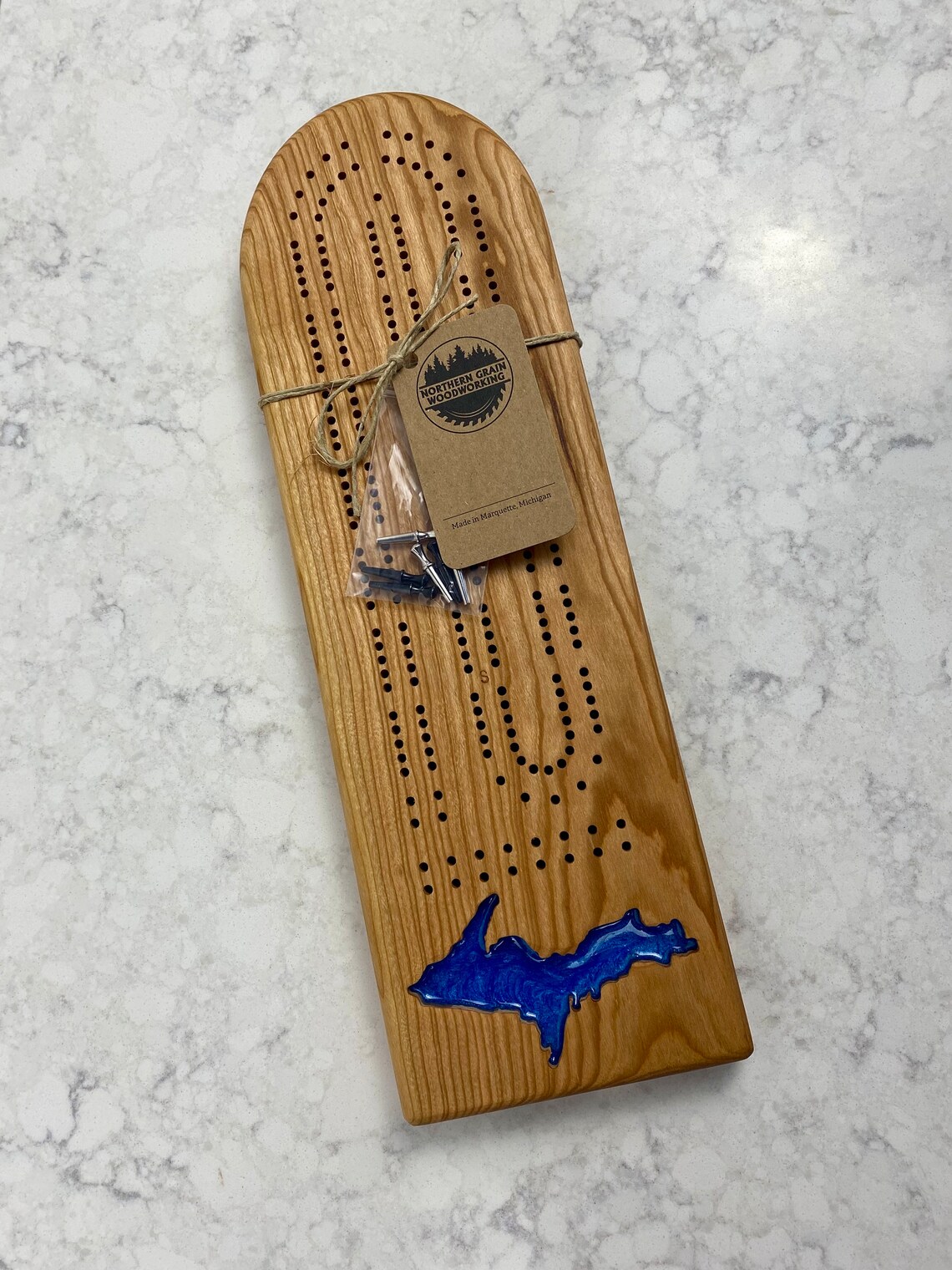 Michigan Upper Peninsula Cribbage Board, Yooper : Cherry, Walnut, or ...
