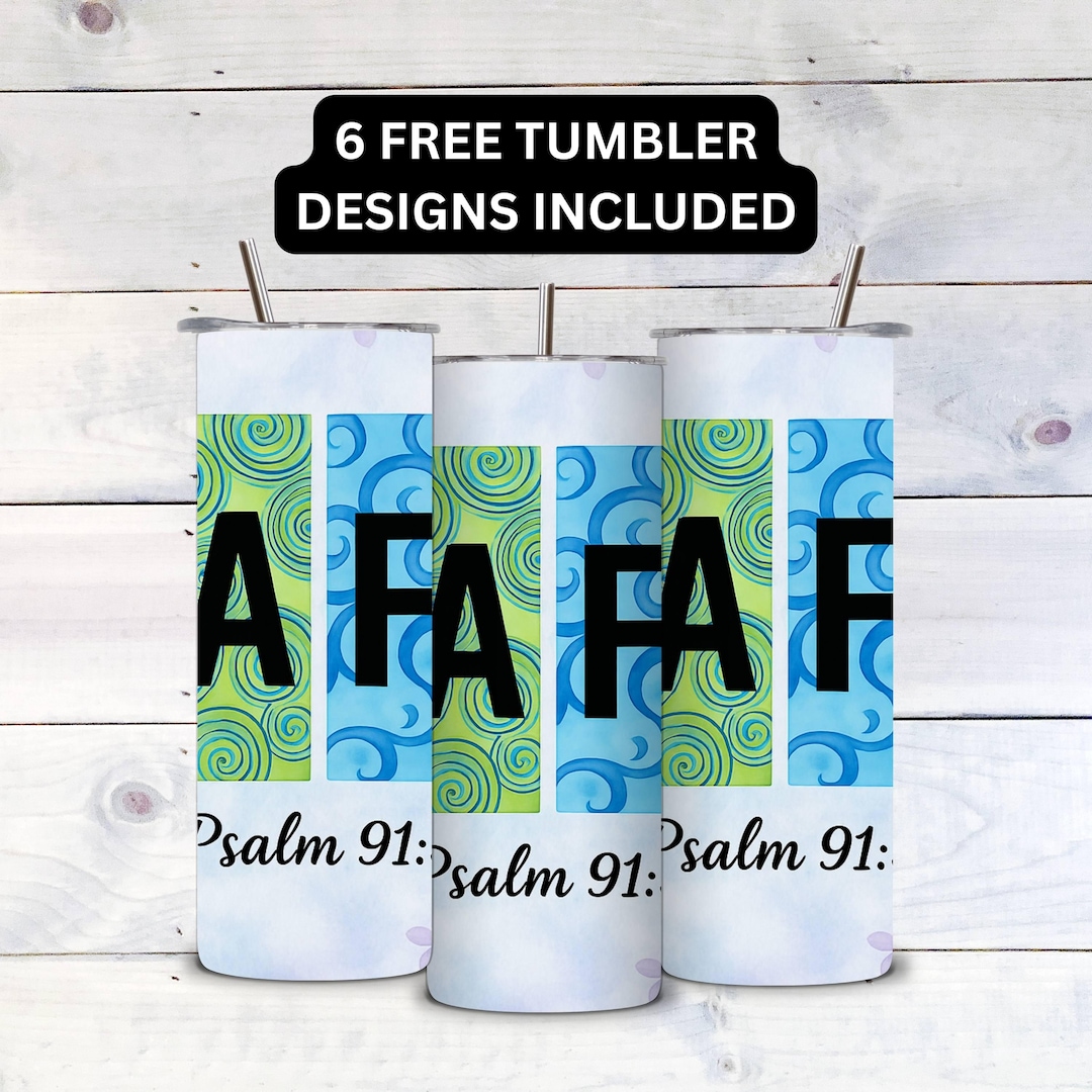 Psalm 91 Bible Verse Tumbler Wrap PNG 20oz Skinny Christian Faith Design - Etsy
