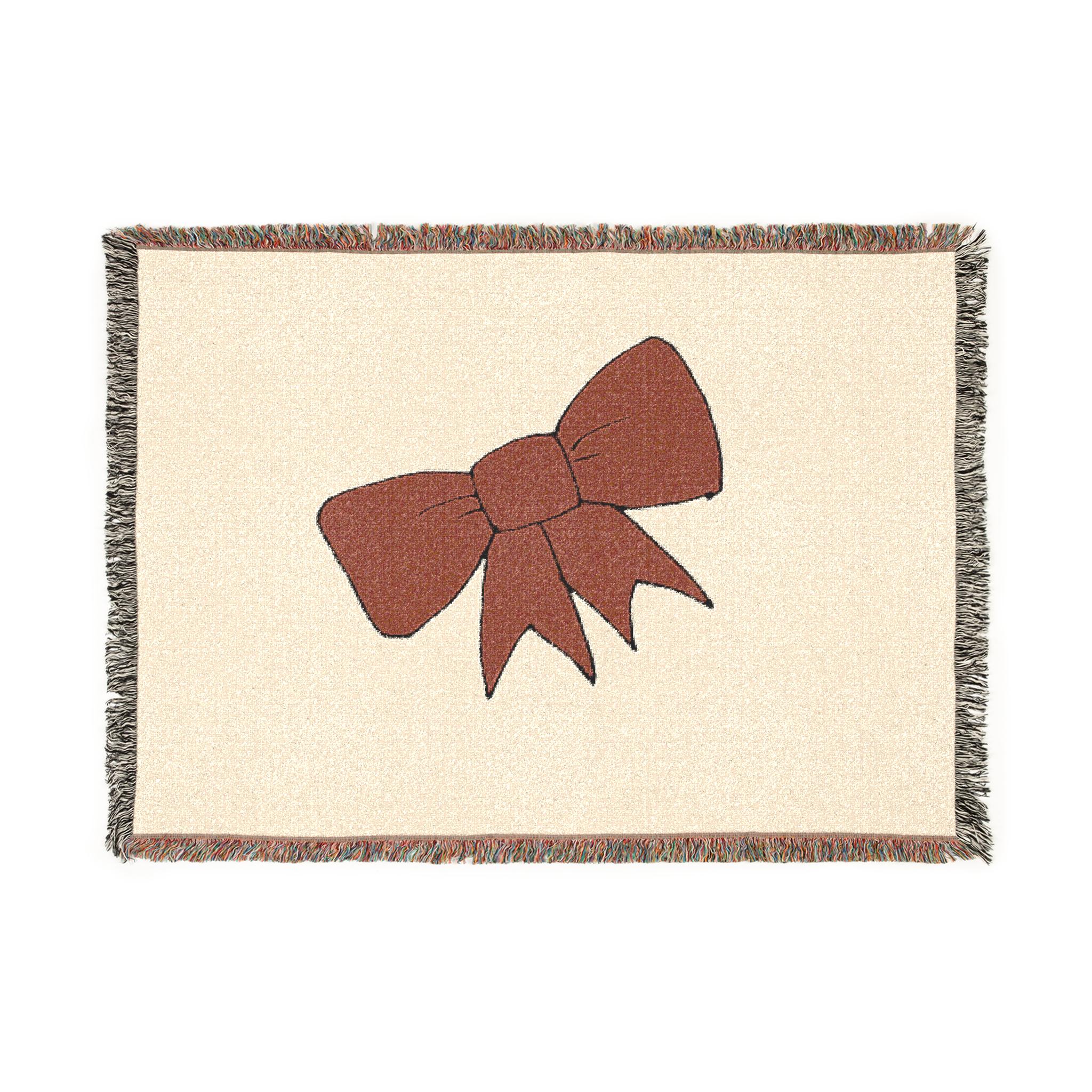 Bow Illustration Woven Blanket | Decorative Throw, Cozy Home Decor - Etsy