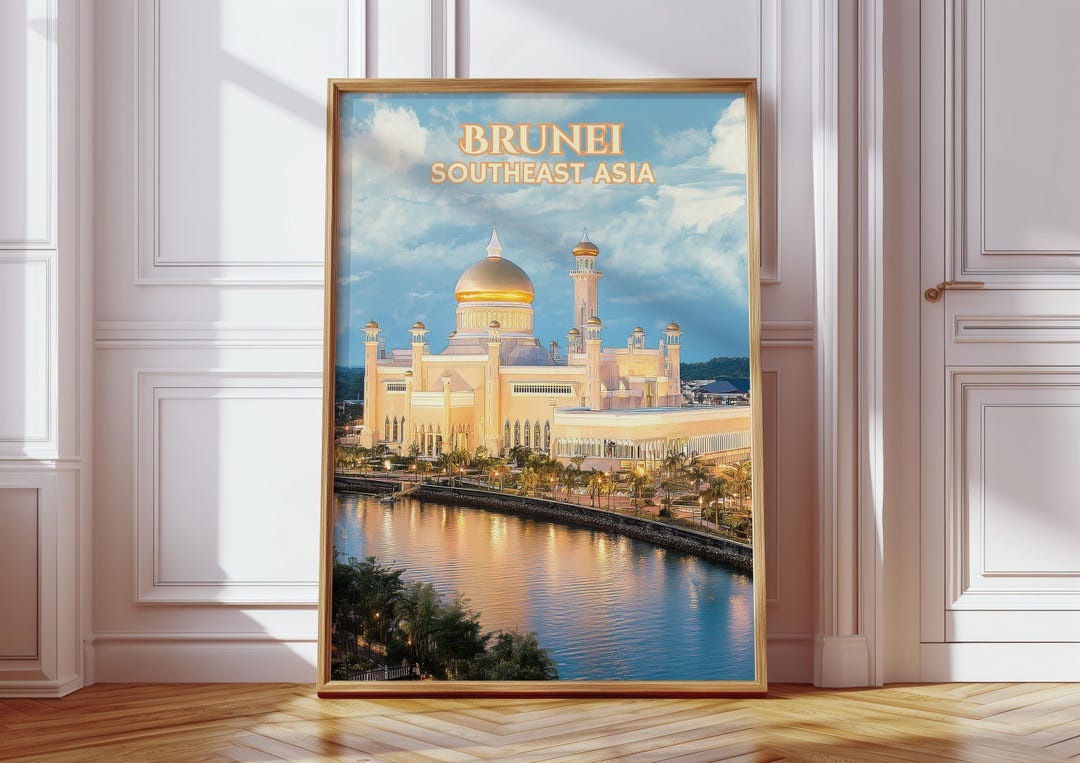Brunei, Southeast Asia Vibrant Style Poster Print | High Quality, Free ...