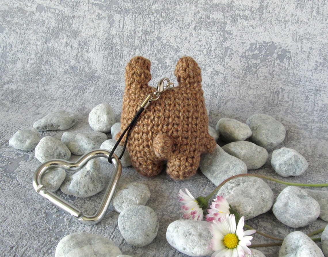 Key Fob Bear Funny Animal Charm Mini Pet Toy With Keyring - Etsy