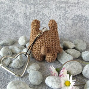 Key Fob Bear, Funny Animal Charm, Mini Pet Toy With Keyring, Brown ...