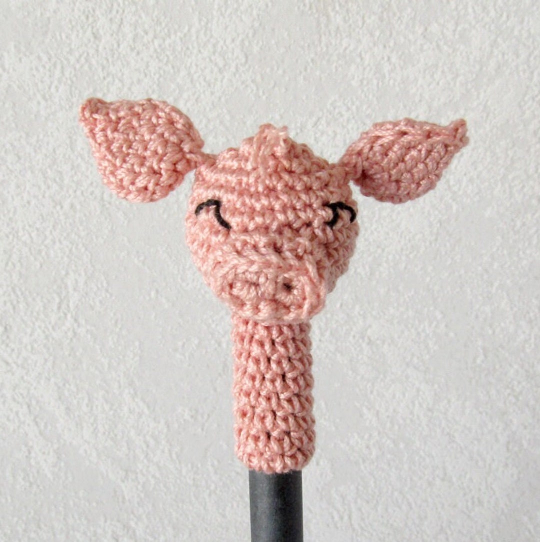 Piggy Pencil, Handmade Topper, Good Luck Piglet Cap for Pencils, Funny ...
