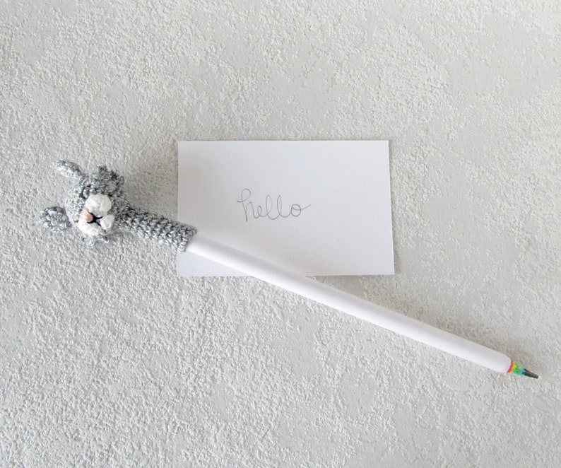 Cat Pencil Topper, Cute Handmade Kitty Cap for Pencils, Funny Rainbow ...