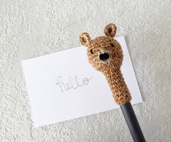 Teddy Plush Pencil Cute Handmade Bear Cap for Pencils Funny - Etsy