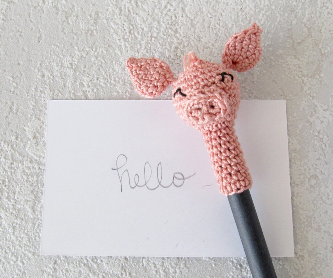 Piggy Pencil Handmade Topper Good Luck Piglet Cap for - Etsy