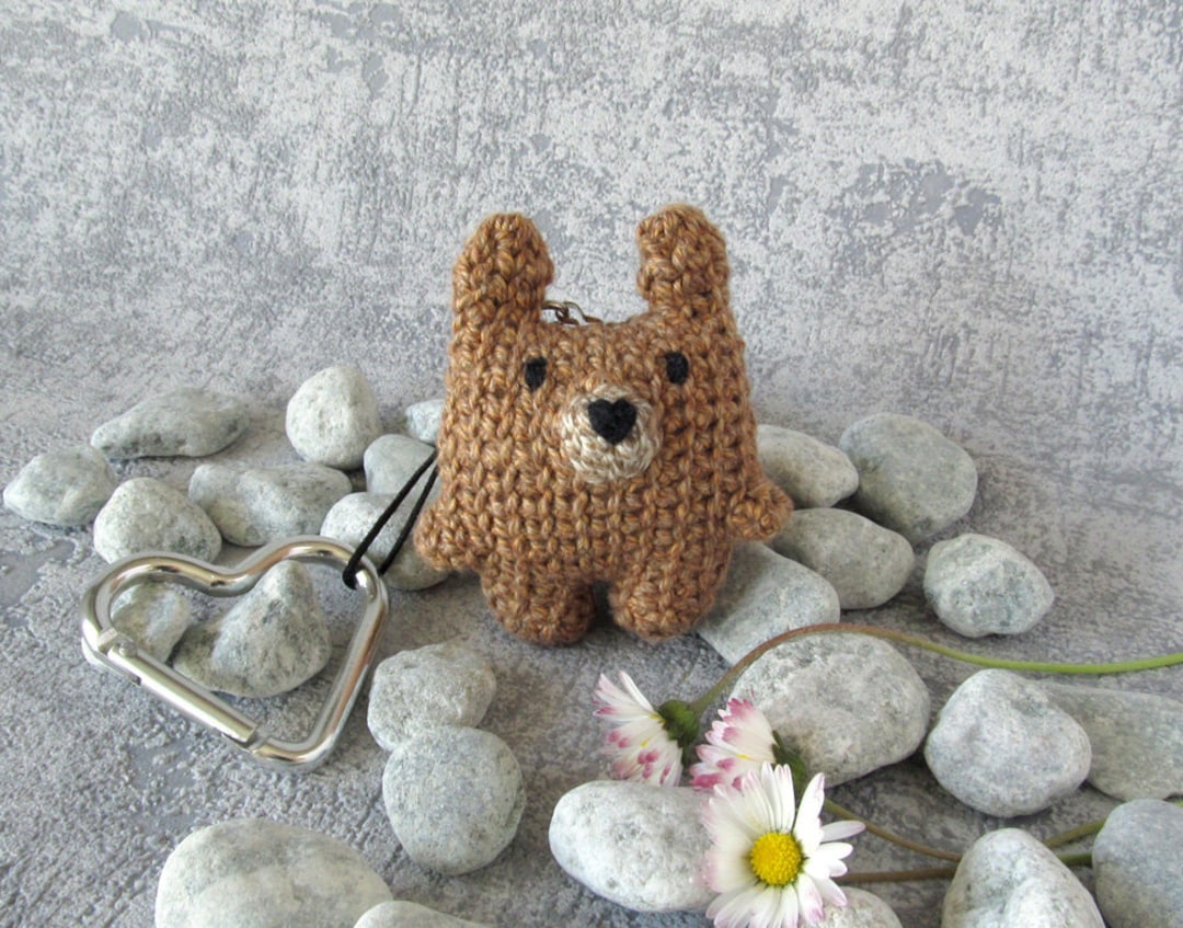 Key Fob Bear, Funny Animal Charm, Mini Pet Toy With Keyring, Brown ...