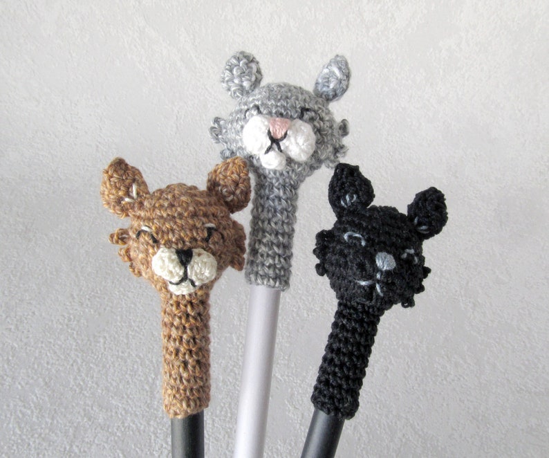 Cat Pencil Topper, Cute Handmade Kitty Cap for Pencils, Funny Rainbow ...