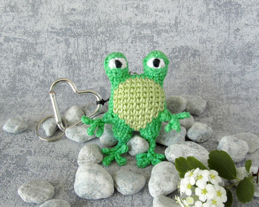 Keyring Pendant Frog, Bag Charm Amphibian, Small Toy Animal With Heart ...