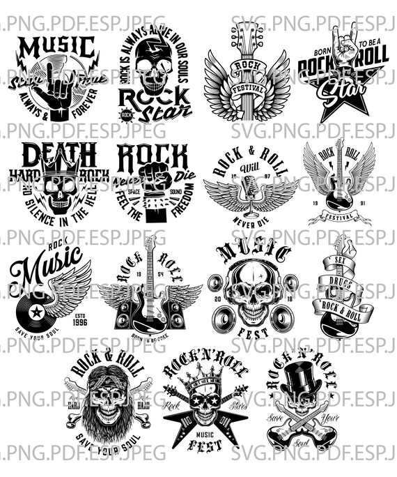 Music EPS Shirt Design Ready to Print Born To Rock PNG Iron on Transfer ...