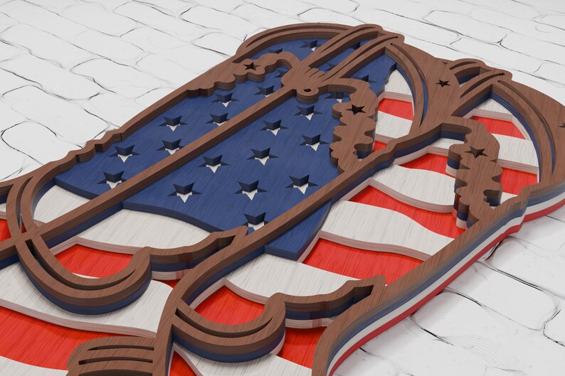Cowboy Boots US Flag Laser Cut File, Patriotic 3D Papercut (digital ...