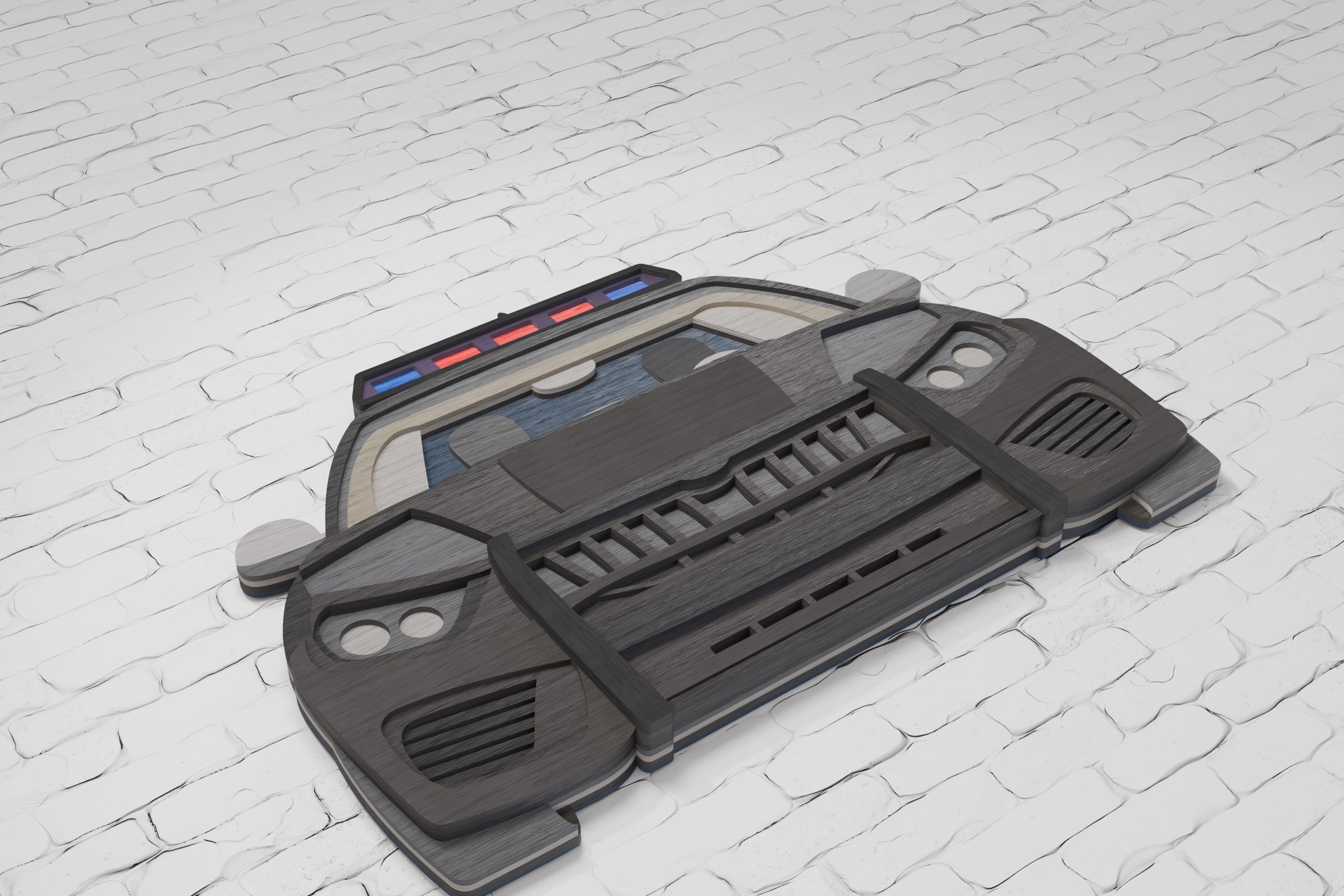 3D Police Car Mandala SVG: Multilayer Laser Cut Files (digital Download ...