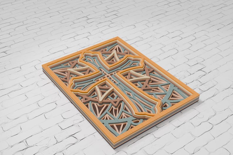 3D Layered Cross Mandala SVG, Laser Cut Wood Art (digital Download) - Etsy