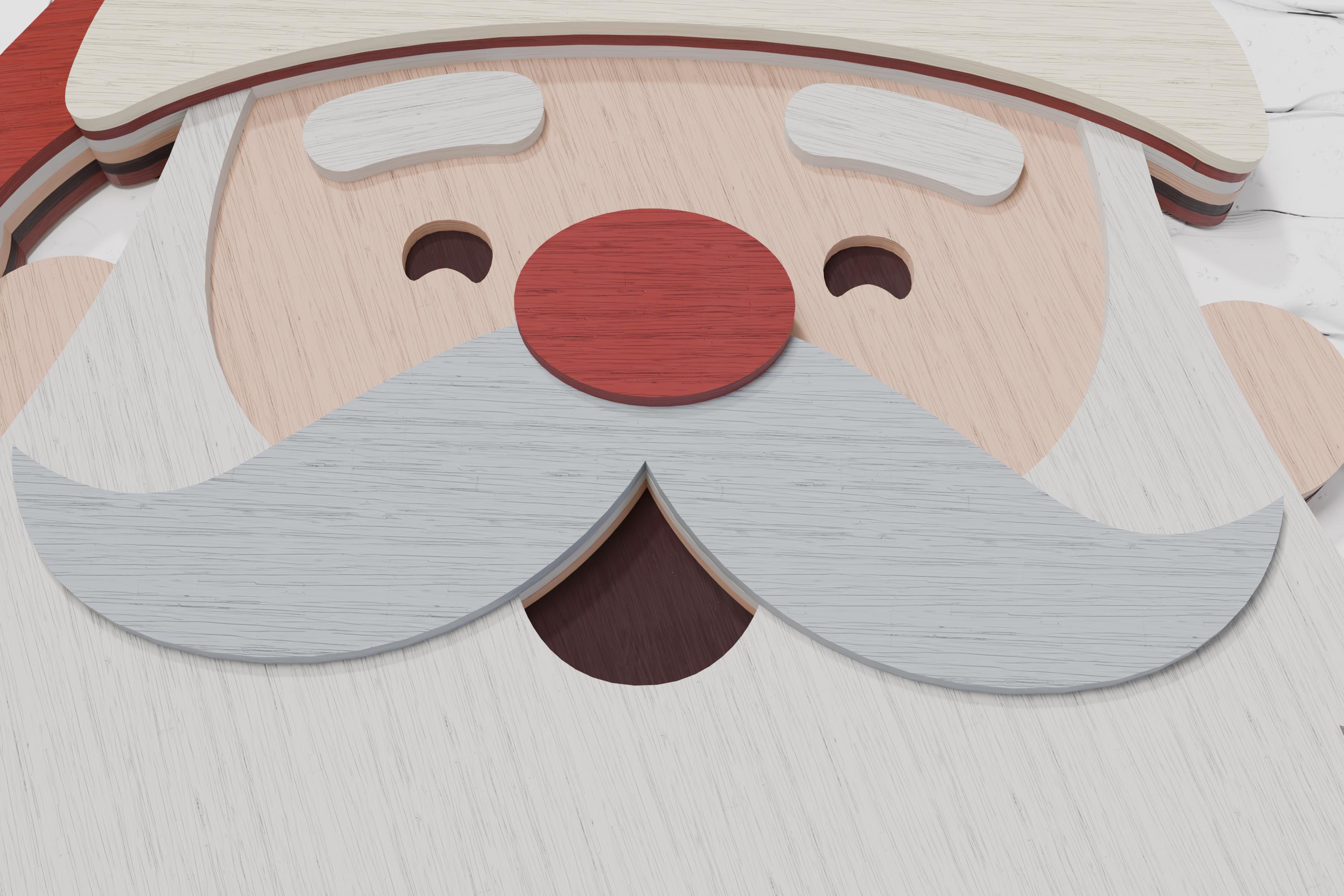 Layered Santa Claus Head SVG: Christmas Laser Cut Template (digital ...