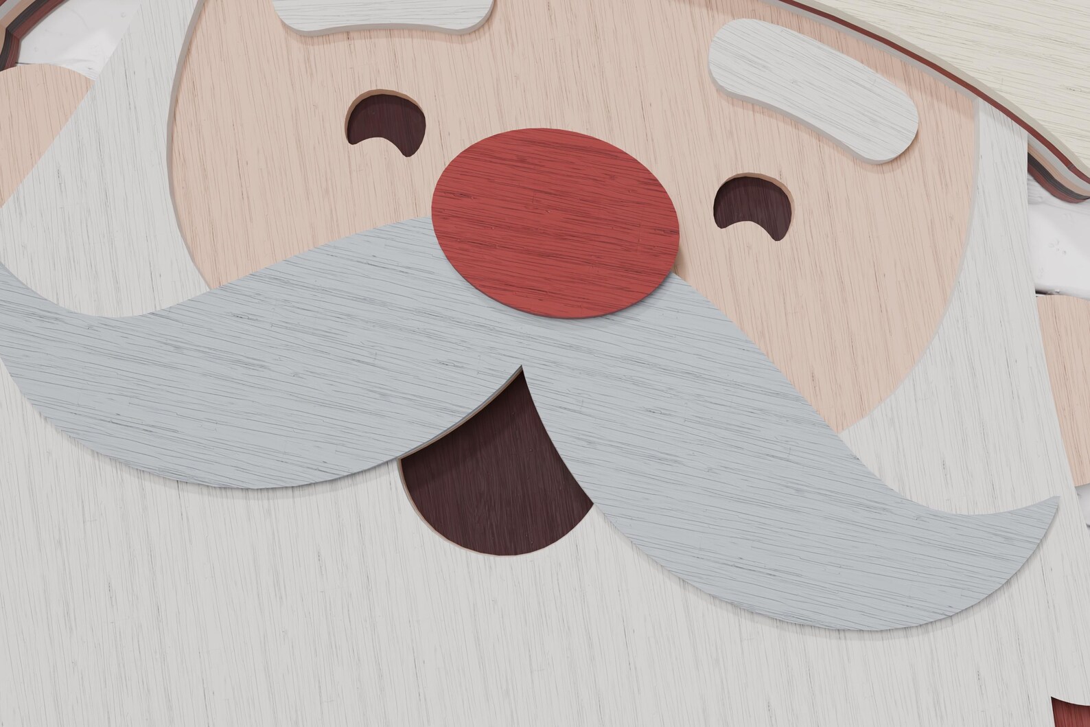 Layered Santa Claus Head SVG: Christmas Laser Cut Template (digital ...