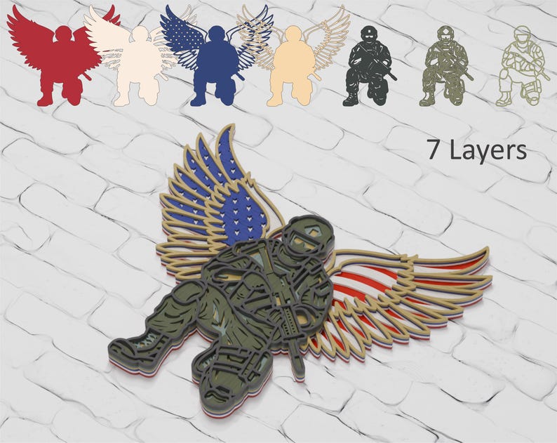 Fallen Soldier Wings SVG, Military Memorial Laser Cut File (digital ...