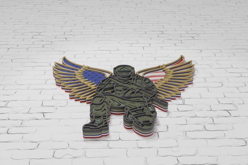 Fallen Soldier Wings SVG, Military Memorial Laser Cut File (digital ...